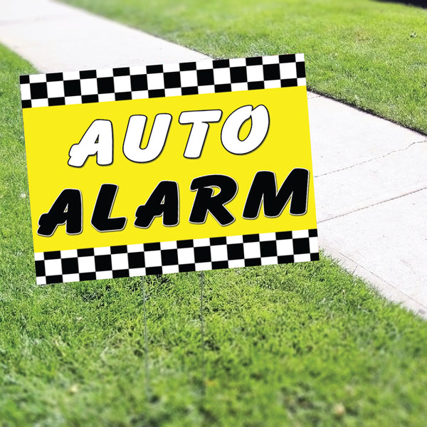 Auto Alarm Coroplast Yard Sign - Sign Fever