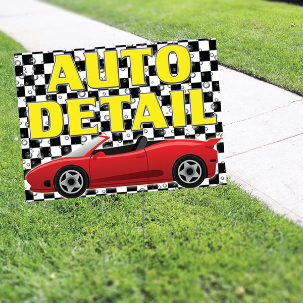 Auto Detail Coroplast Yard Sign - Sign Fever