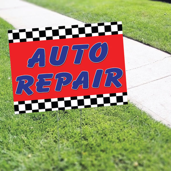 Auto Repair Coroplast Yard Sign - Sign Fever