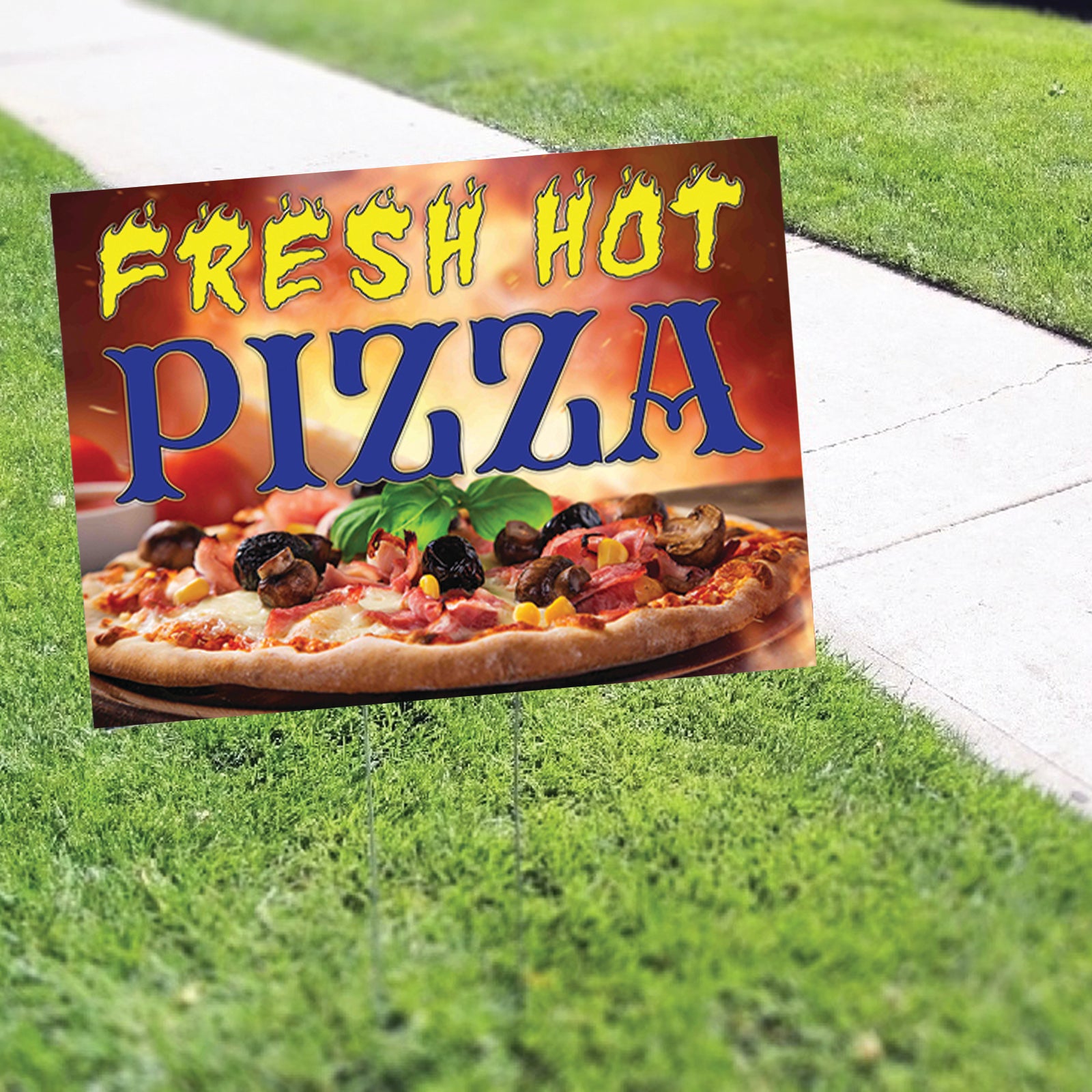 Fresh Hot Pizza Coroplast Yard Sign - Sign Fever