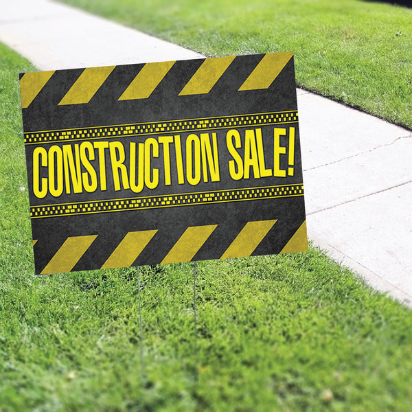 Construction Sale Coroplast Yard Sign - Sign Fever