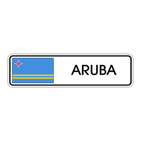 Aruba Country Flag Aluminum Street Sign - Sign Fever