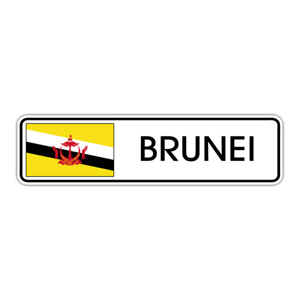 Brunei Country Flag Aluminum Street Sign - Sign Fever
