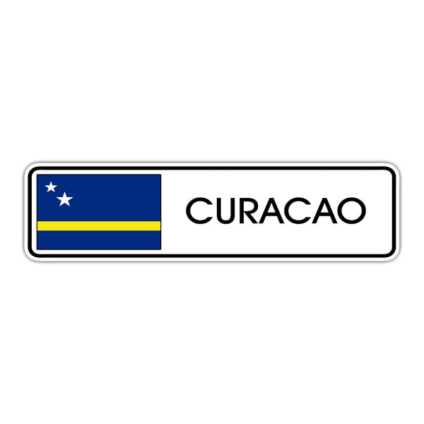 Curacao Country Flag Aluminum Street Sign - Sign Fever