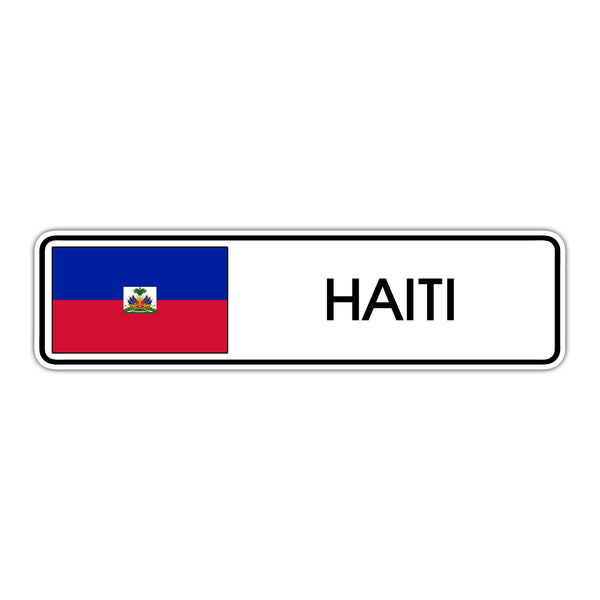 Haiti Country Flag Aluminum Street Sign - Sign Fever