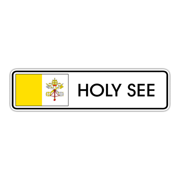 Holy See Country Flag Aluminum Street Sign - Sign Fever