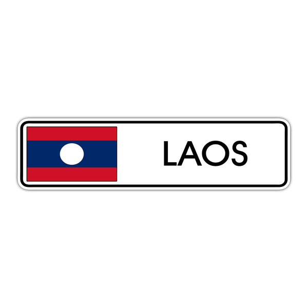 Laos Country Flag Aluminum Street Sign - Sign Fever