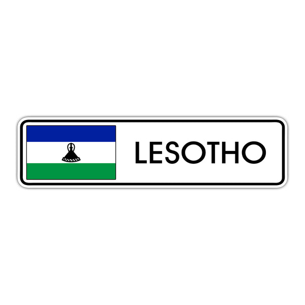 Lesotho Country Flag Aluminum Street Sign - Sign Fever