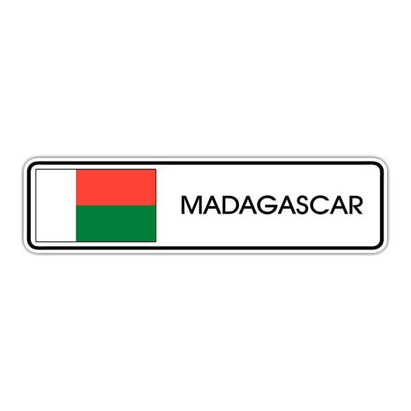 Madagascar Country Flag Aluminum Street Sign - Sign Fever