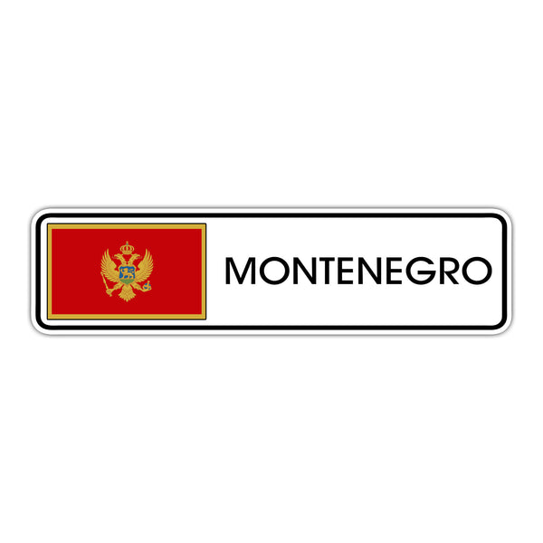 Montenegro Country Flag Aluminum Street Sign - Sign Fever