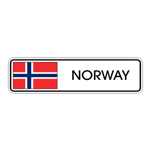 Norway Country Flag Aluminum Street Sign - Sign Fever