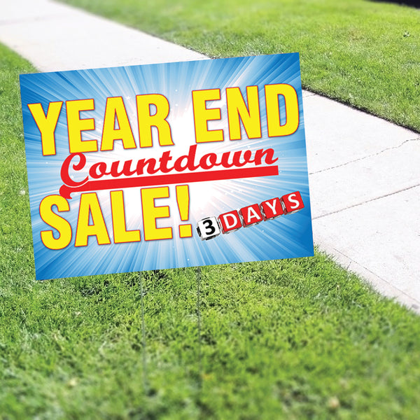 Year End Countdown Sale! 3Days Coroplast Yard Sign - Sign Fever