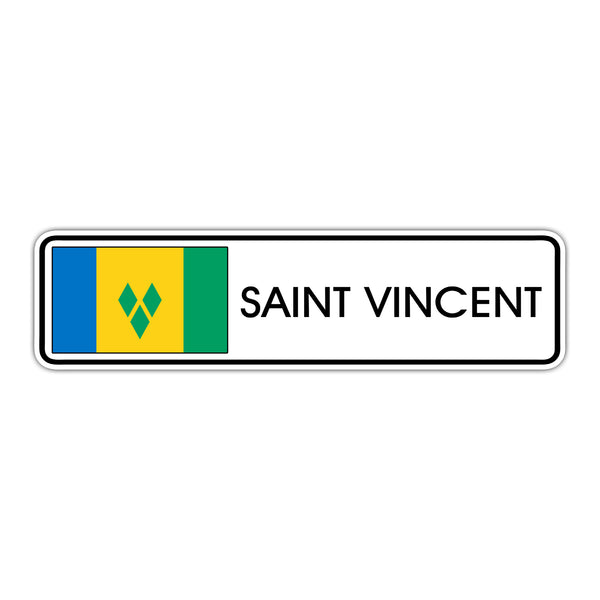 Saint Vincent Country Flag Aluminum Street Sign - Sign Fever