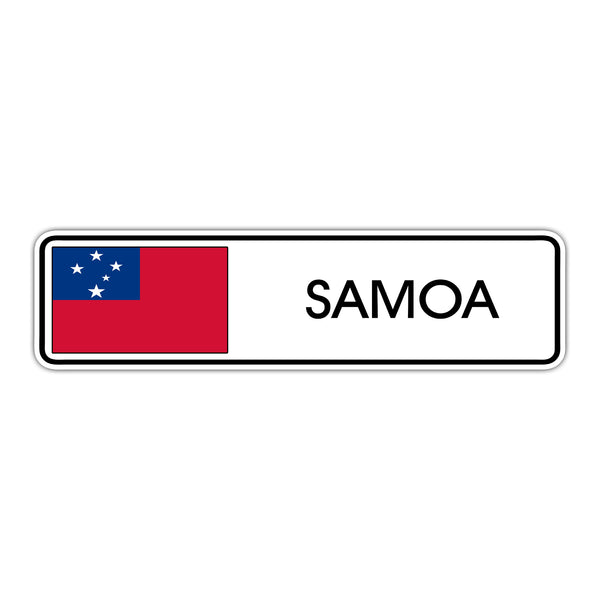 Samoa Country Flag Aluminum Street Sign - Sign Fever