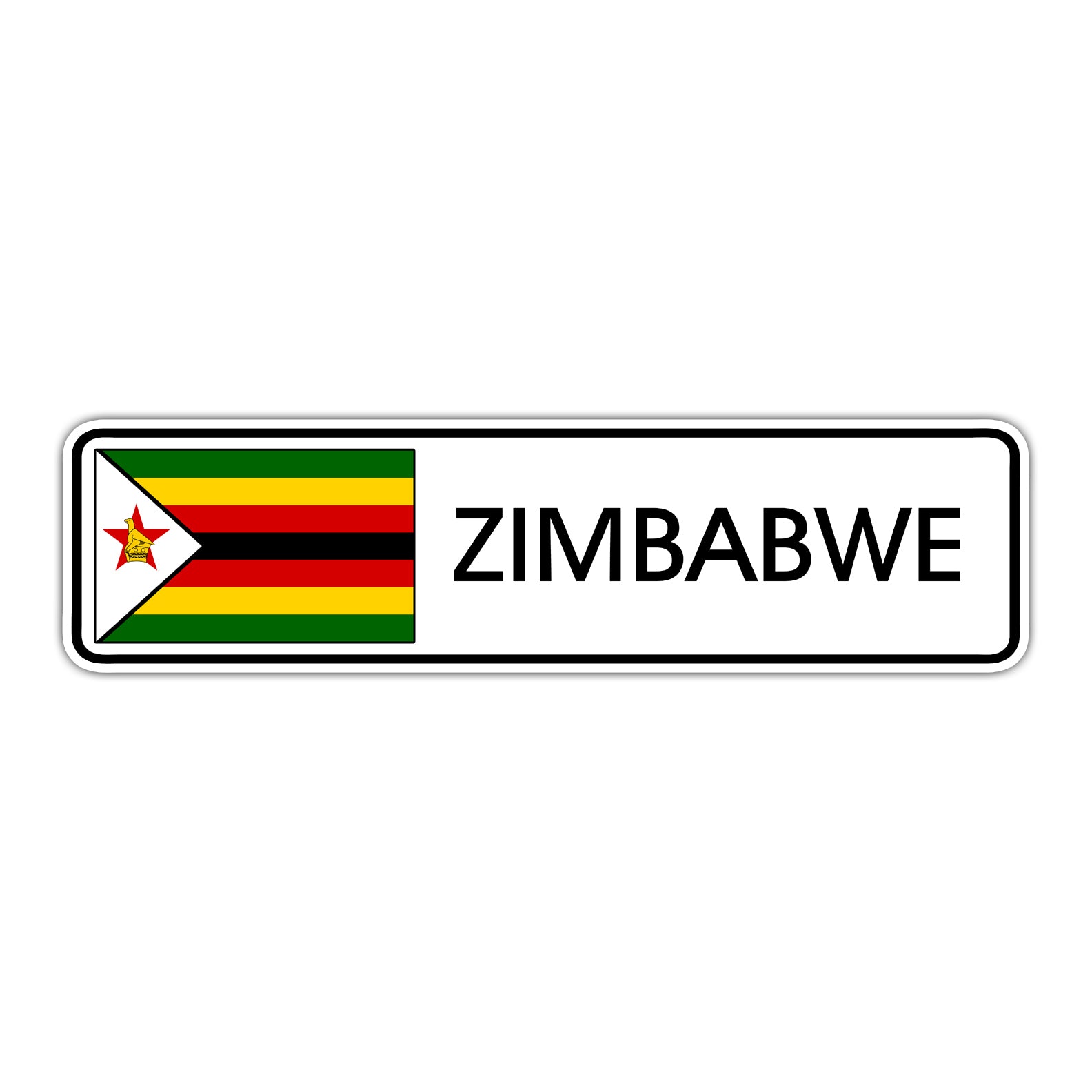 Zimbabwe Country Flag Aluminum Street Sign – Sign Fever