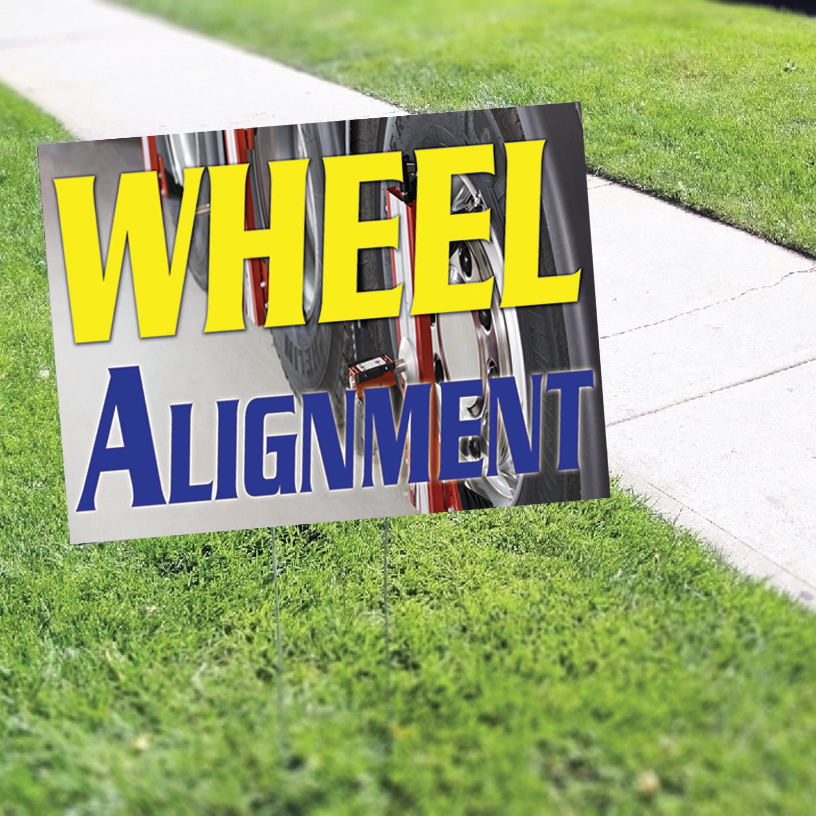 Wheel Alignment Coroplast Yard Sign - Sign Fever