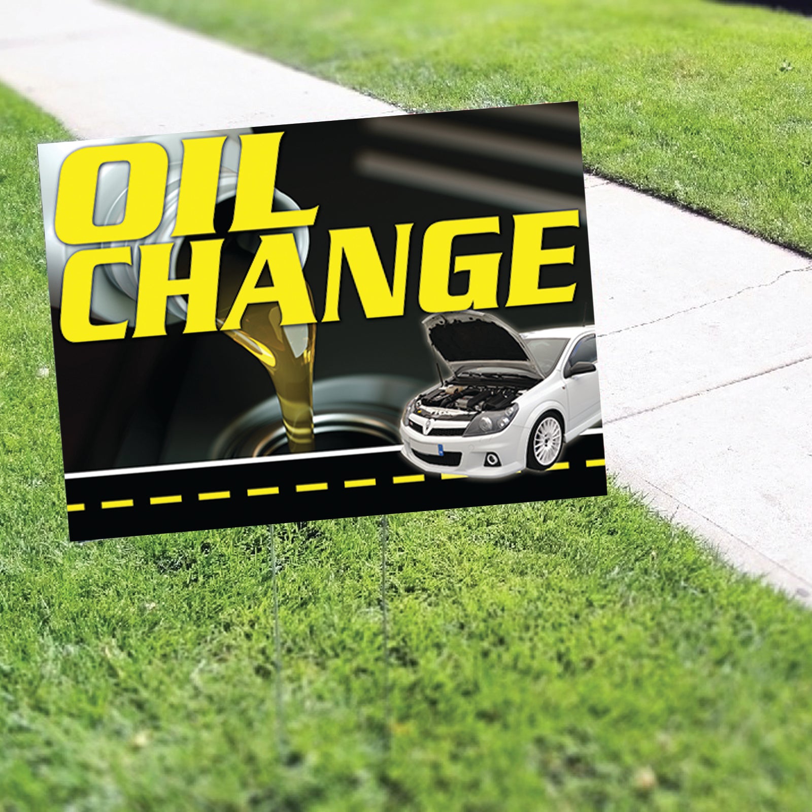 Oil Change Coroplast Yard Sign - Sign Fever