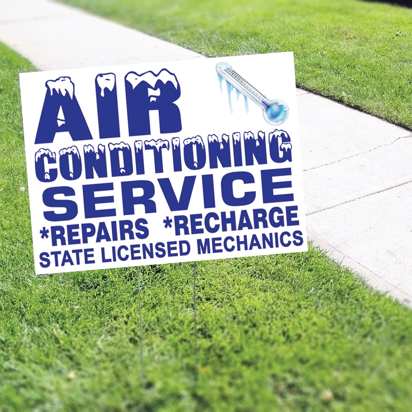 Air Conditioning Service Coroplast Yard Sign - Sign Fever