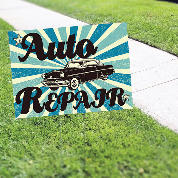 Auto Repair Coroplast Yard Sign - Sign Fever