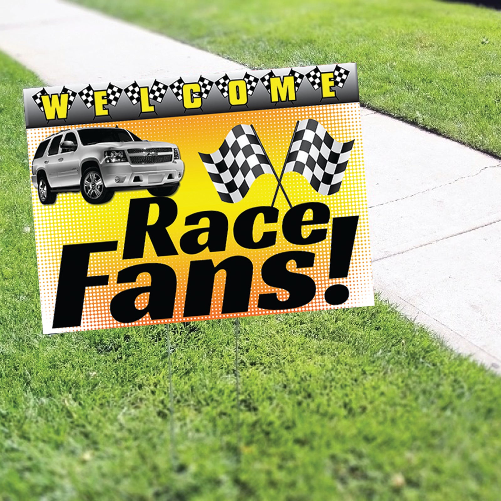 Race Fans! Coroplast Yard Sign - Sign Fever
