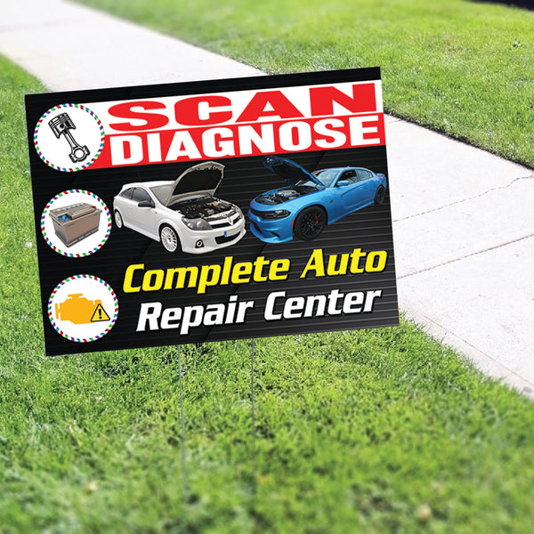 Complete Auto Repair Center Coroplast Yard Sign - Sign Fever