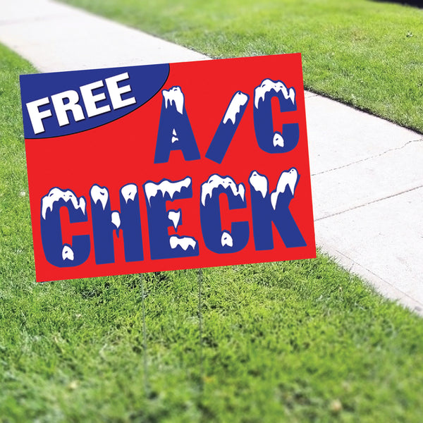 Free Ac Check Coroplast Yard Sign - Sign Fever