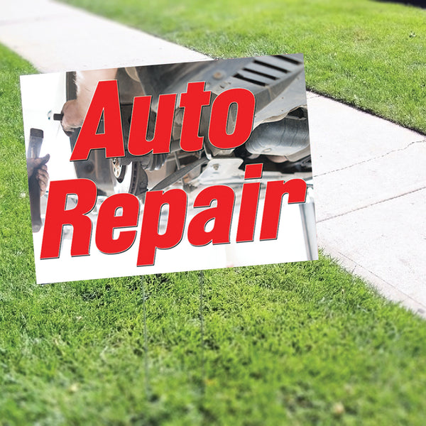 Auto Repair Coroplast Yard Sign - Sign Fever