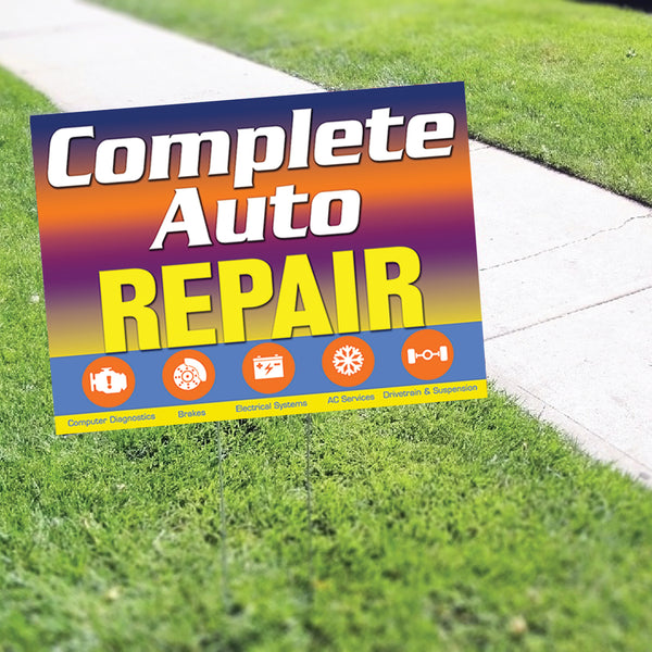 Complete Auto Repair Coroplast Yard Sign - Sign Fever