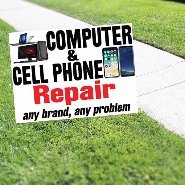 Computer & Cell Phone Repair Coroplast Yard Sign - Sign Fever