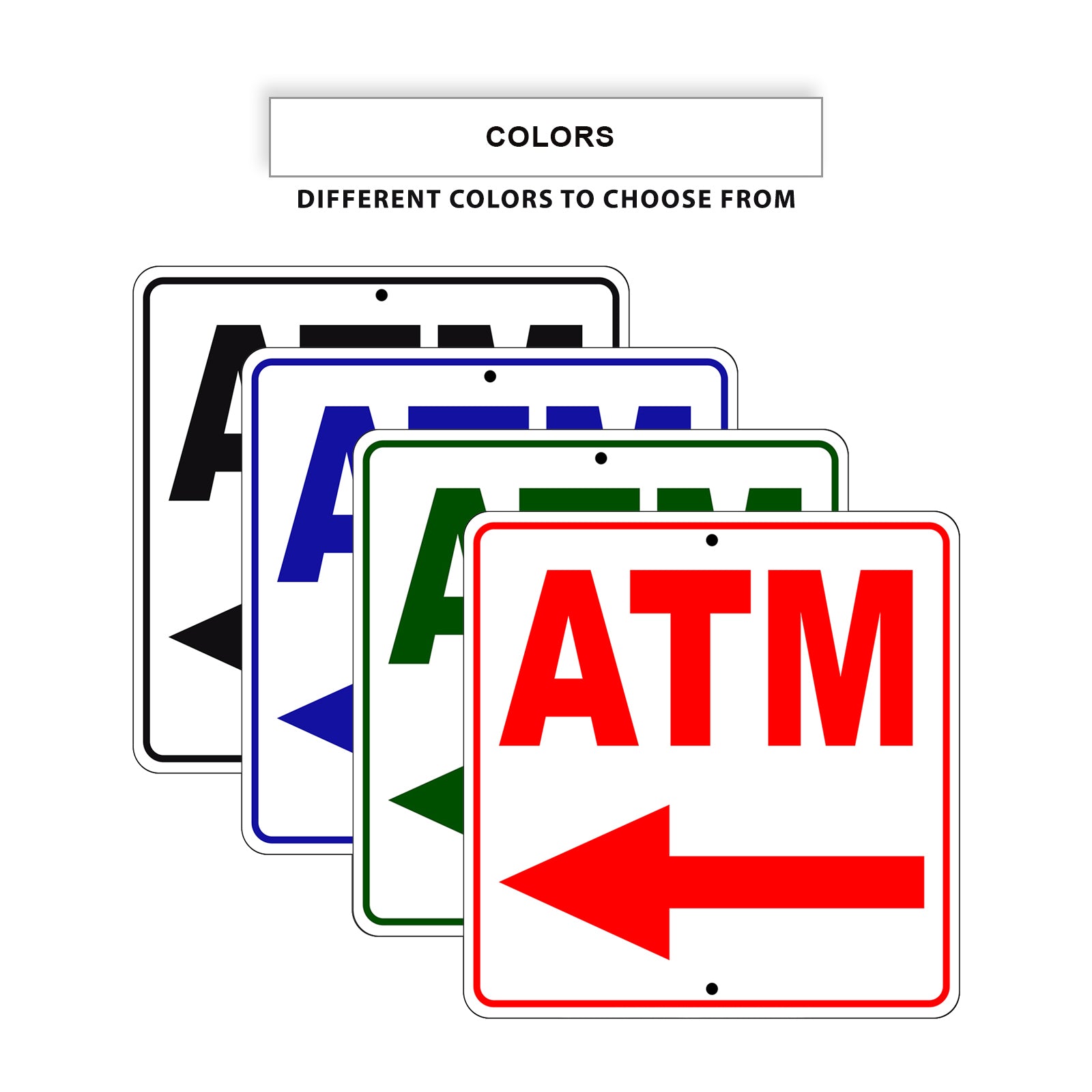 ATM Left Side ATM Directional signs Square Aluminum Metal Sign – Sign Fever