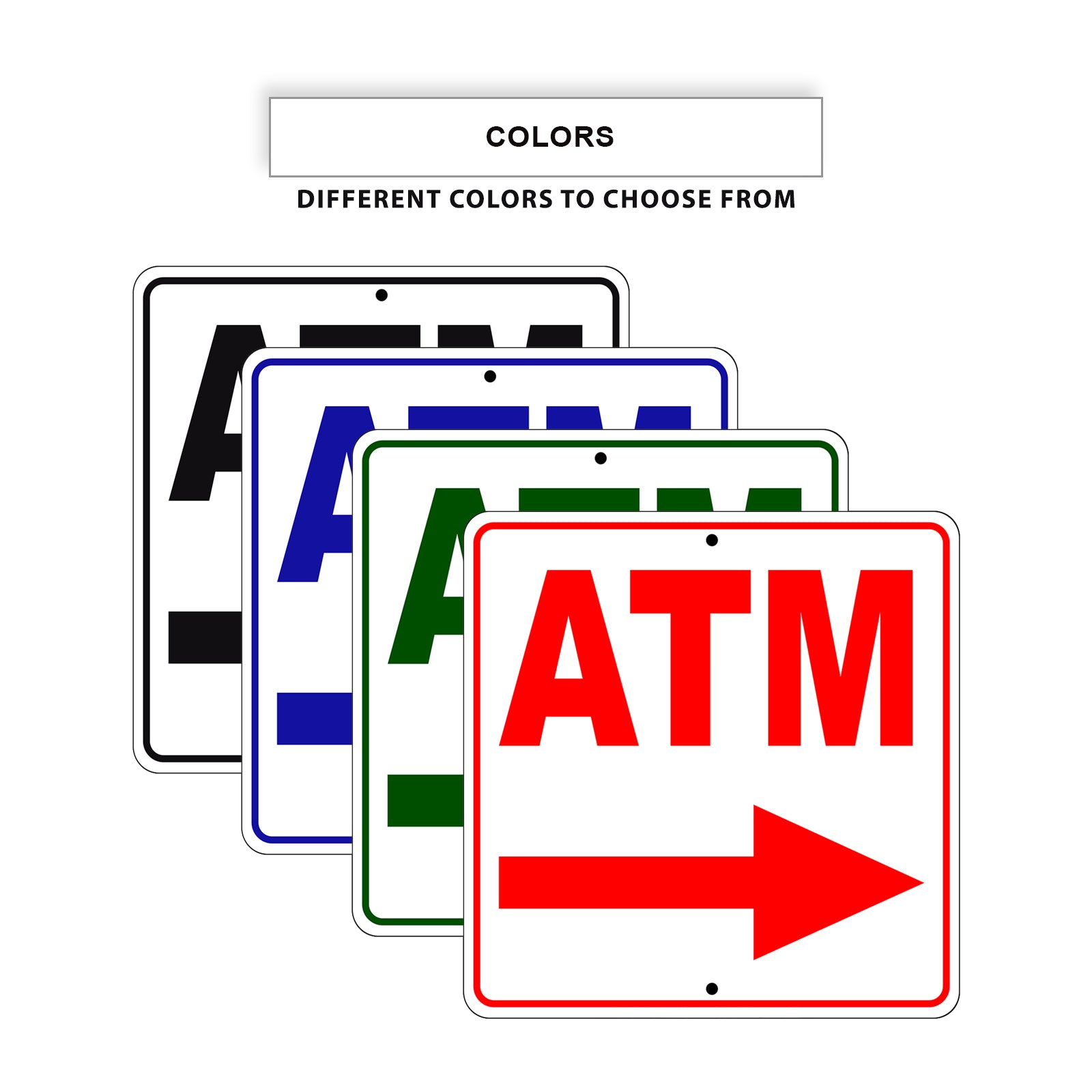 ATM Right Side ATM Directional signs Square Aluminum Metal Sign – Sign ...