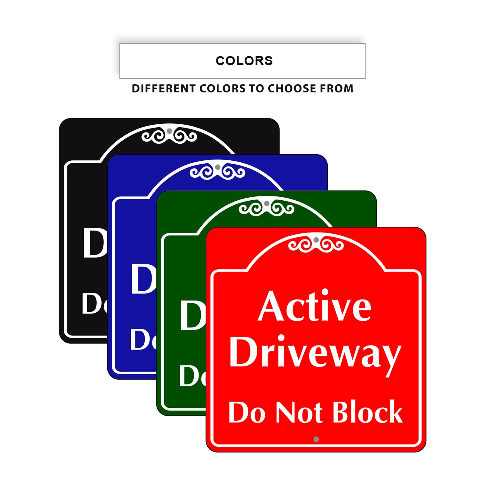 Active Driveway Do Not Block Square Aluminum Metal Sign – Sign Fever