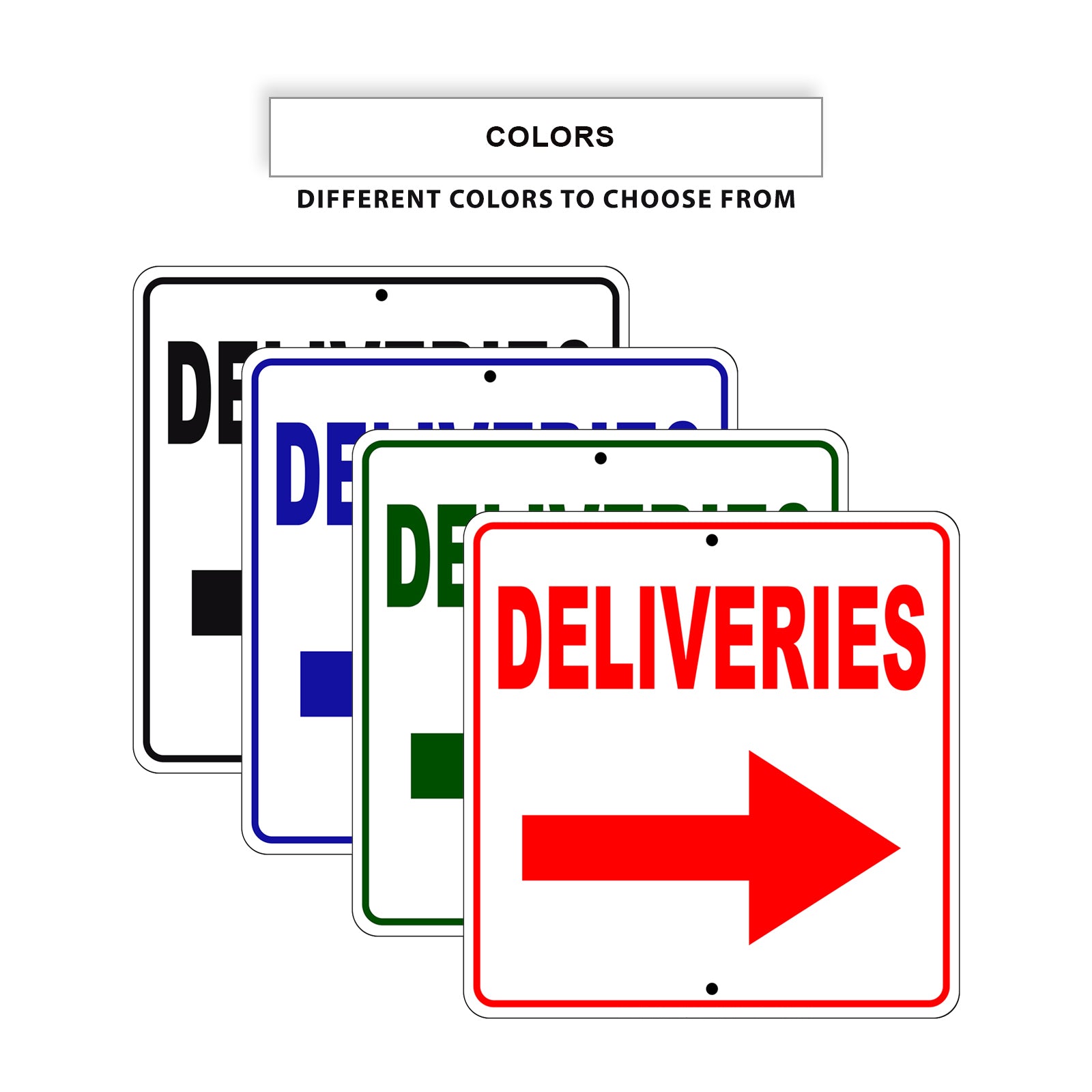 Deliveries Right Side Directional Sign Square Aluminum Metal Sign ...