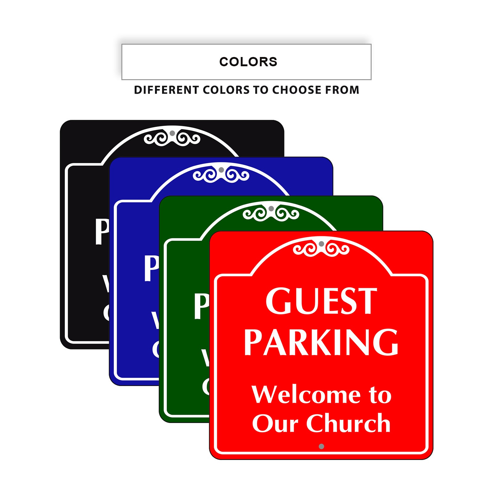 Guest Parking Church Parking Square Aluminum Metal Sign – Sign Fever