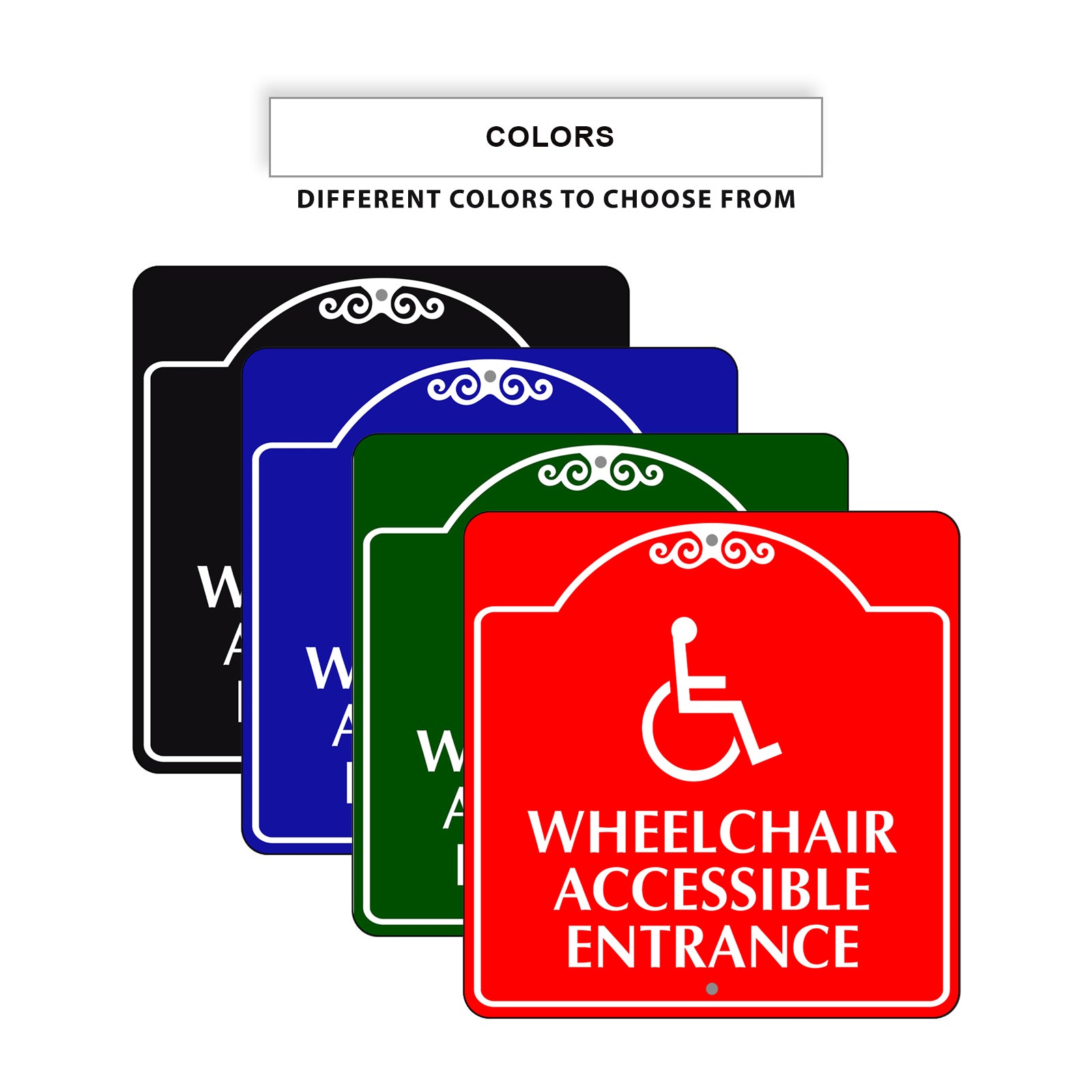 Wheelchair Accessible Entrance Square Aluminum Metal Sign – Sign Fever