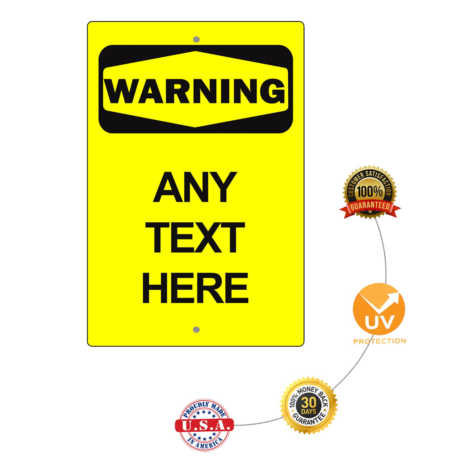 Warning Any Text Here Sign - Sign Fever