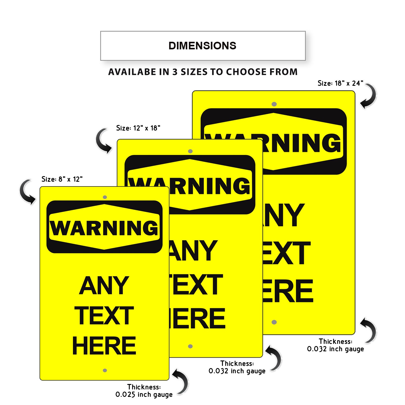 Warning Any Text Here Sign – Sign Fever