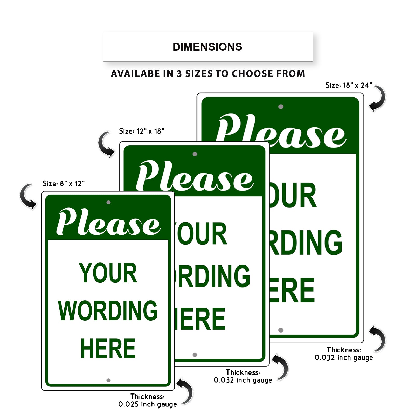 Please Your Wording Here Sign - Sign Fever