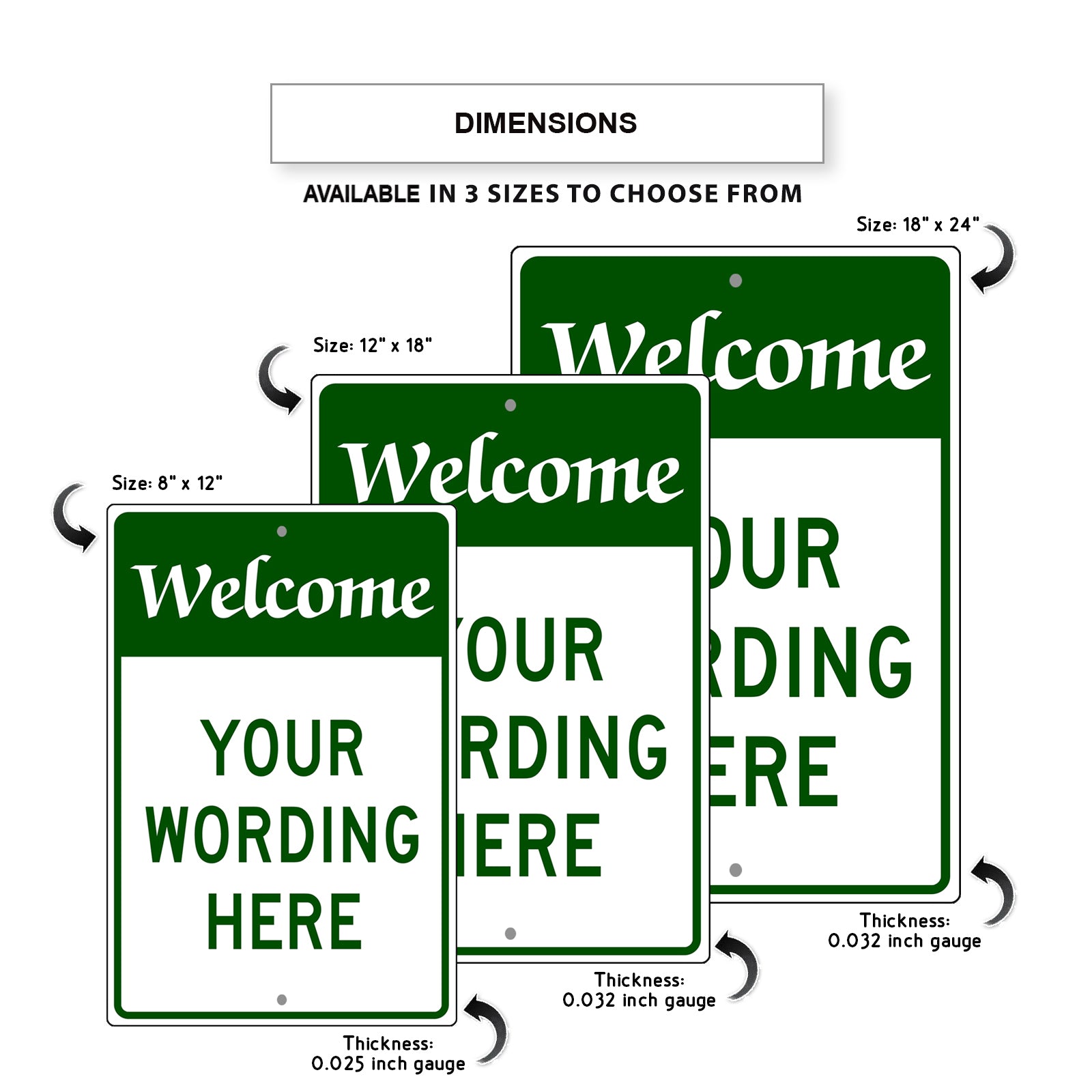 Custom Sign Welcome Your Wording Here Sign - Sign Fever