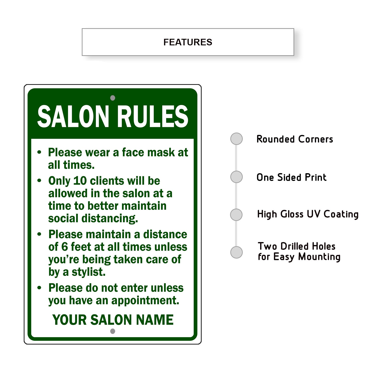 Salon Rules Sign - Sign Fever