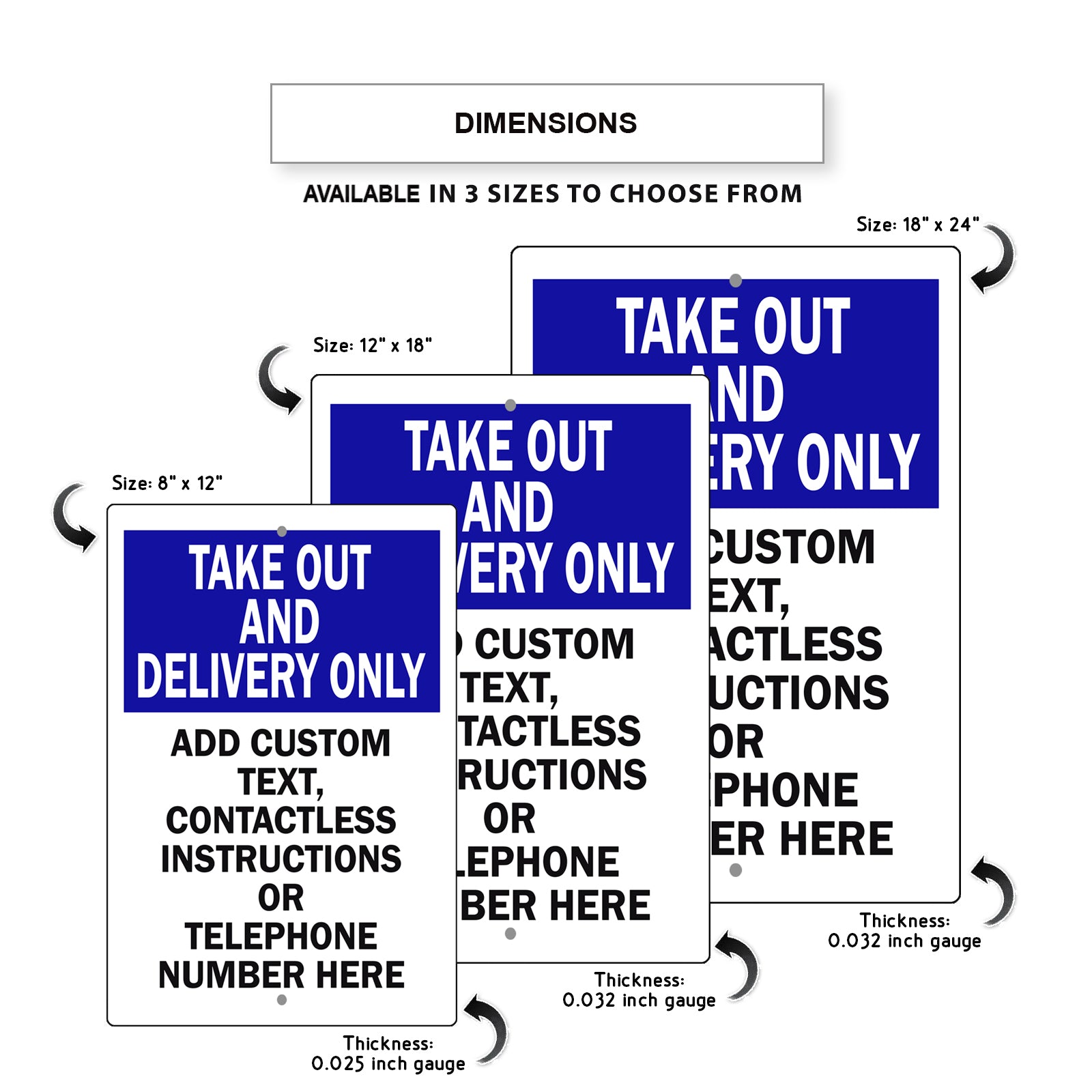 Take Out And Delivery Only Sign - Sign Fever