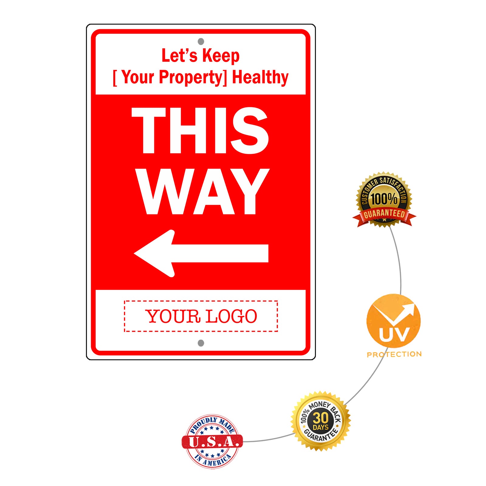 This Way Left Arrow Sign - Sign Fever