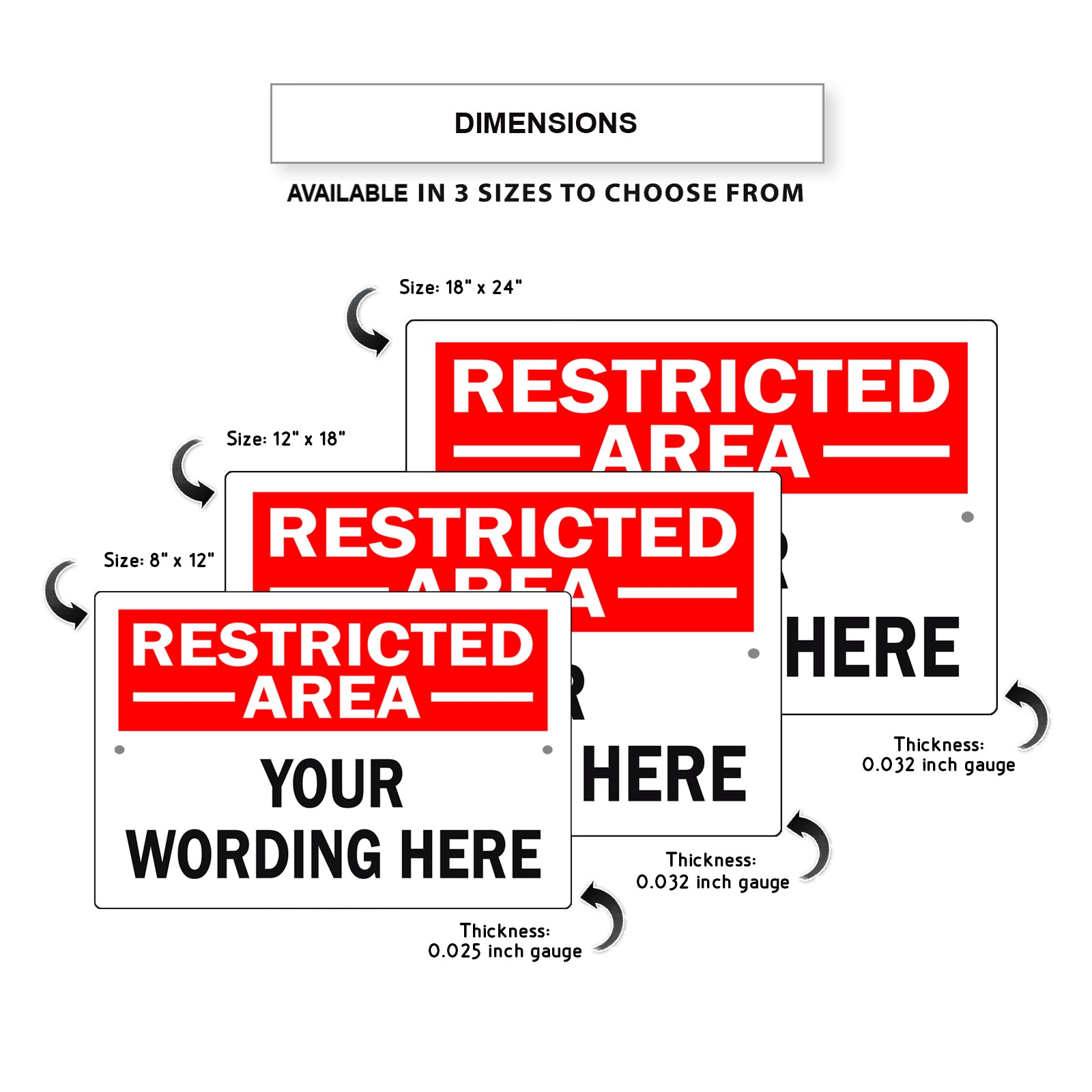 Custom Sign Restricted Area Your Wording Here Sign - Sign Fever