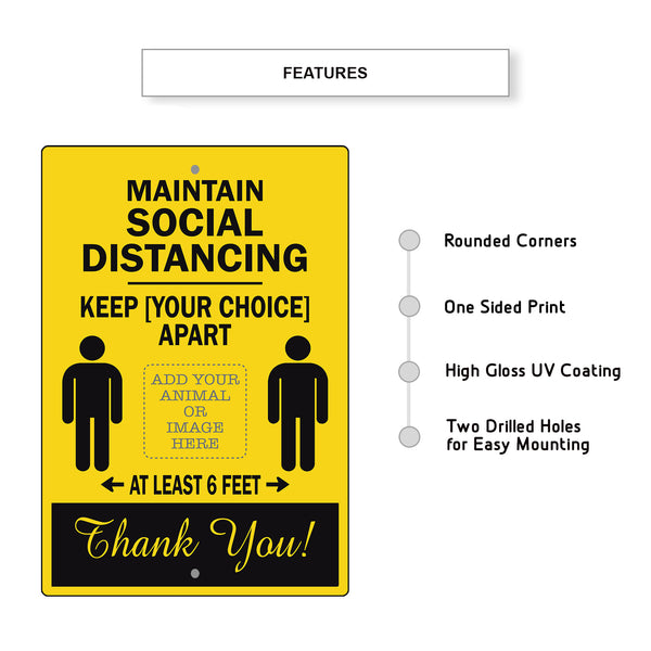 Maintain Social Distance Sign - Sign Fever