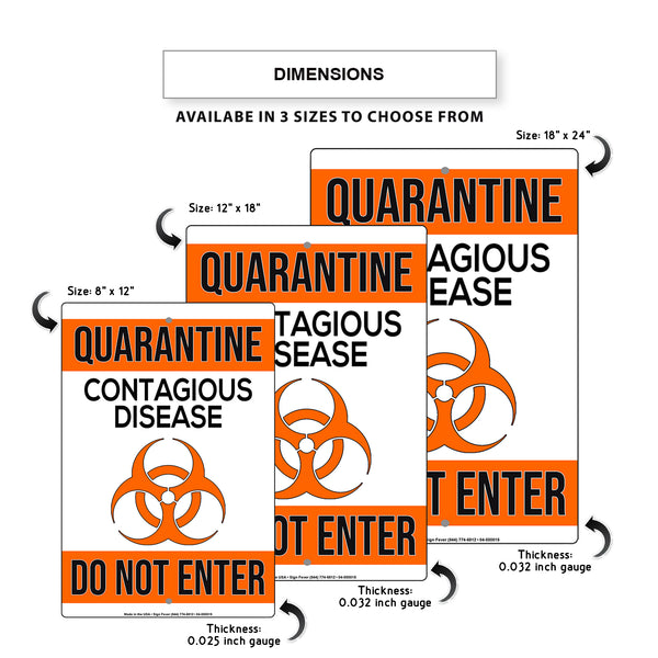 Do Not Enter Quarantine Contagious Disease Coronavirus | Aluminum Sign ...