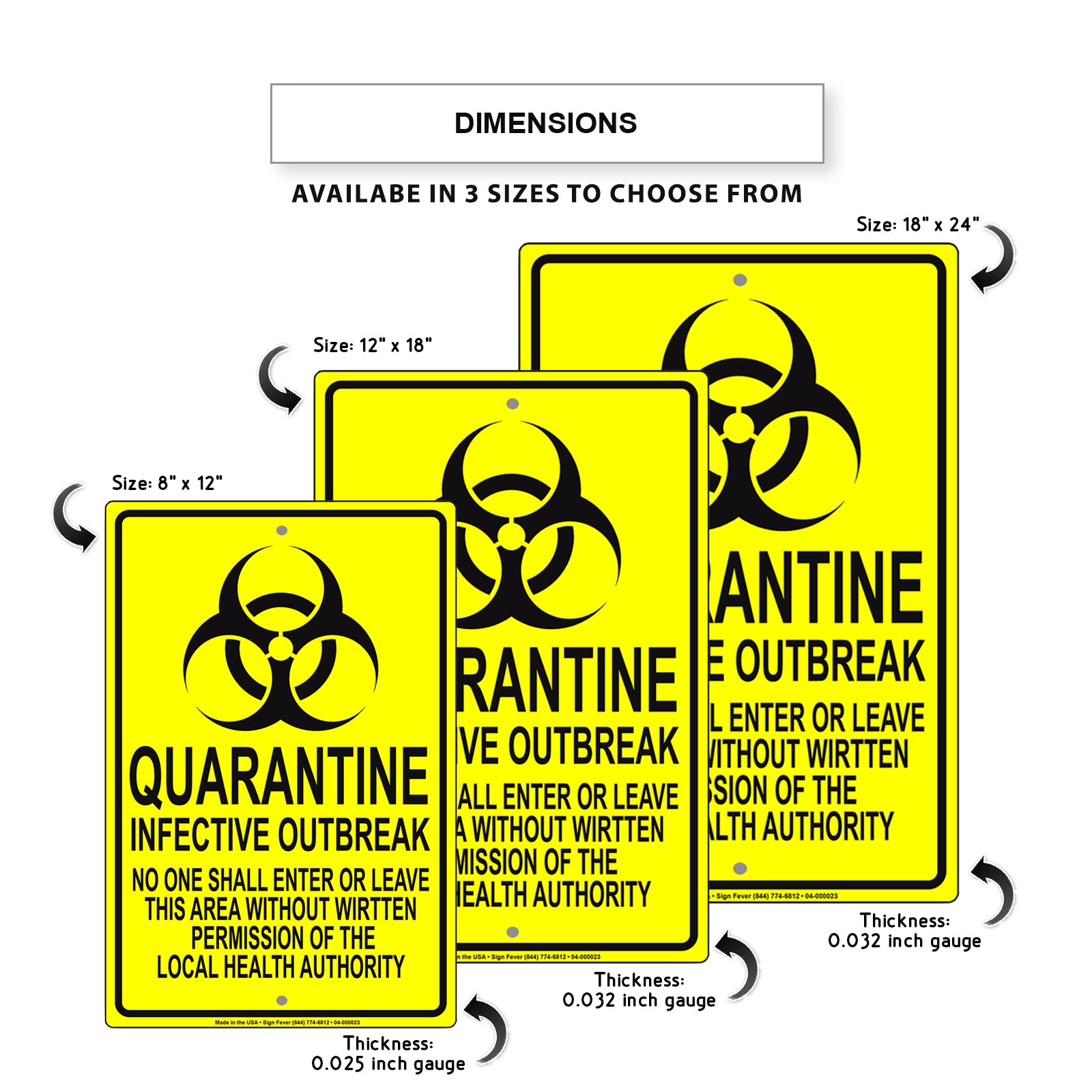 Quarantine Infective Outbreak No Once Shall Enter Or Leave | Aluminum ...