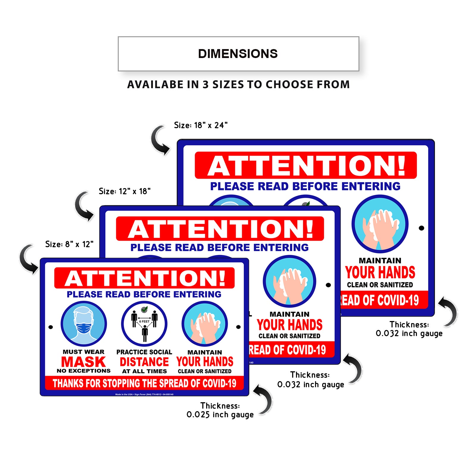 Attention Please Read Precautions Coronavirus Covid-19 | Aluminum Sign ...