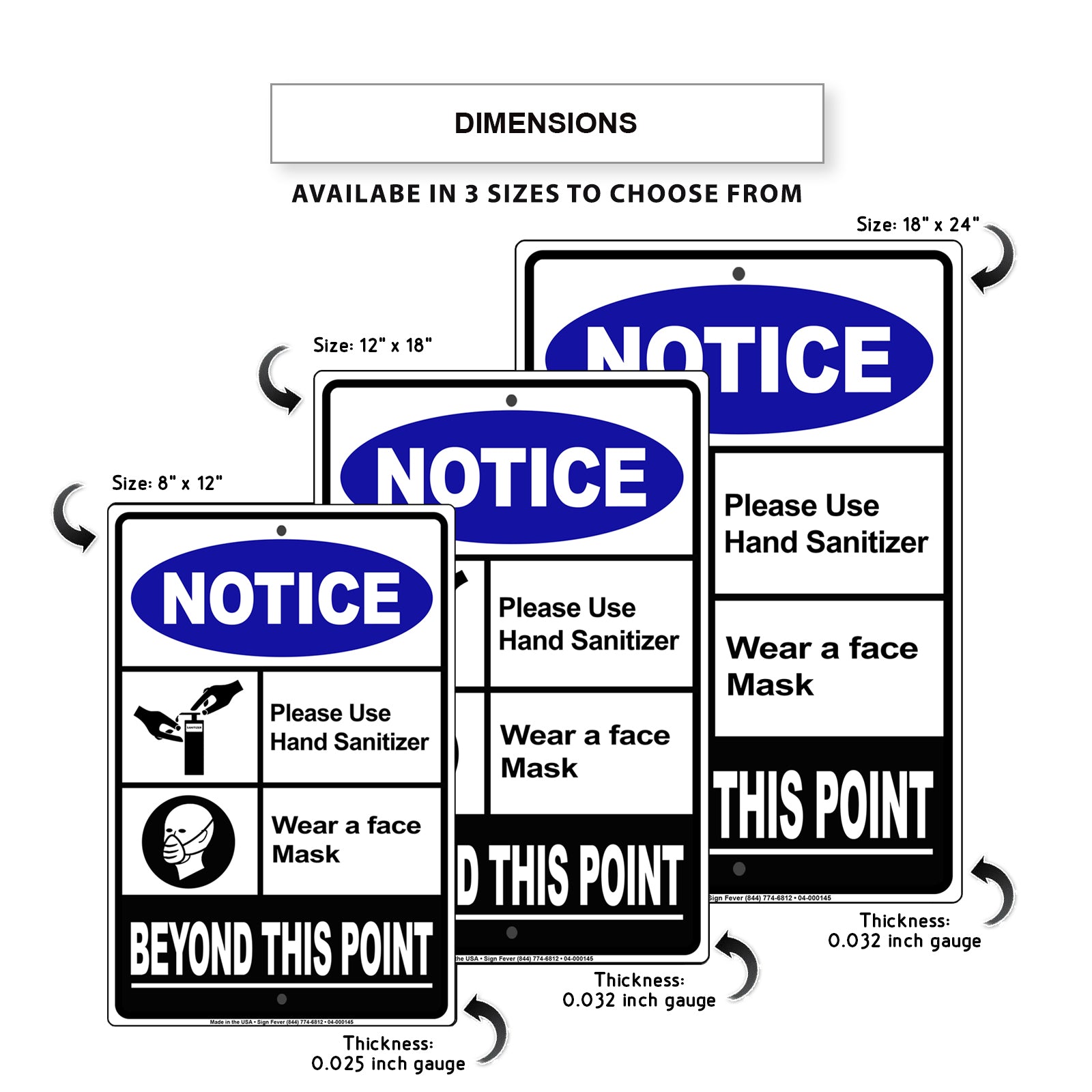 Notice Safety Measures Beyond This Point Coronavirus | Aluminum Sign ...