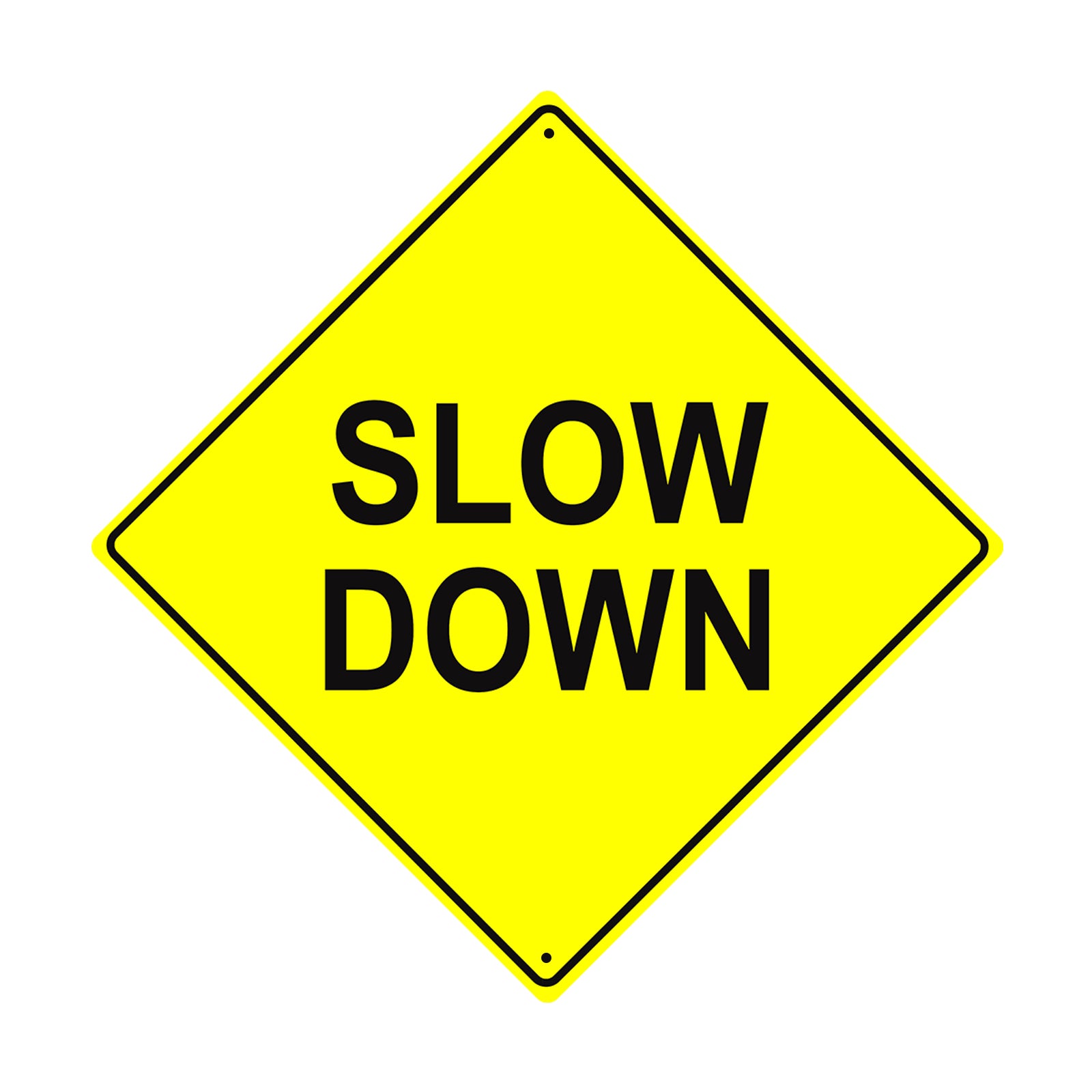 Caution Slow Down | Speed Limit Diamond Sign – Sign Fever