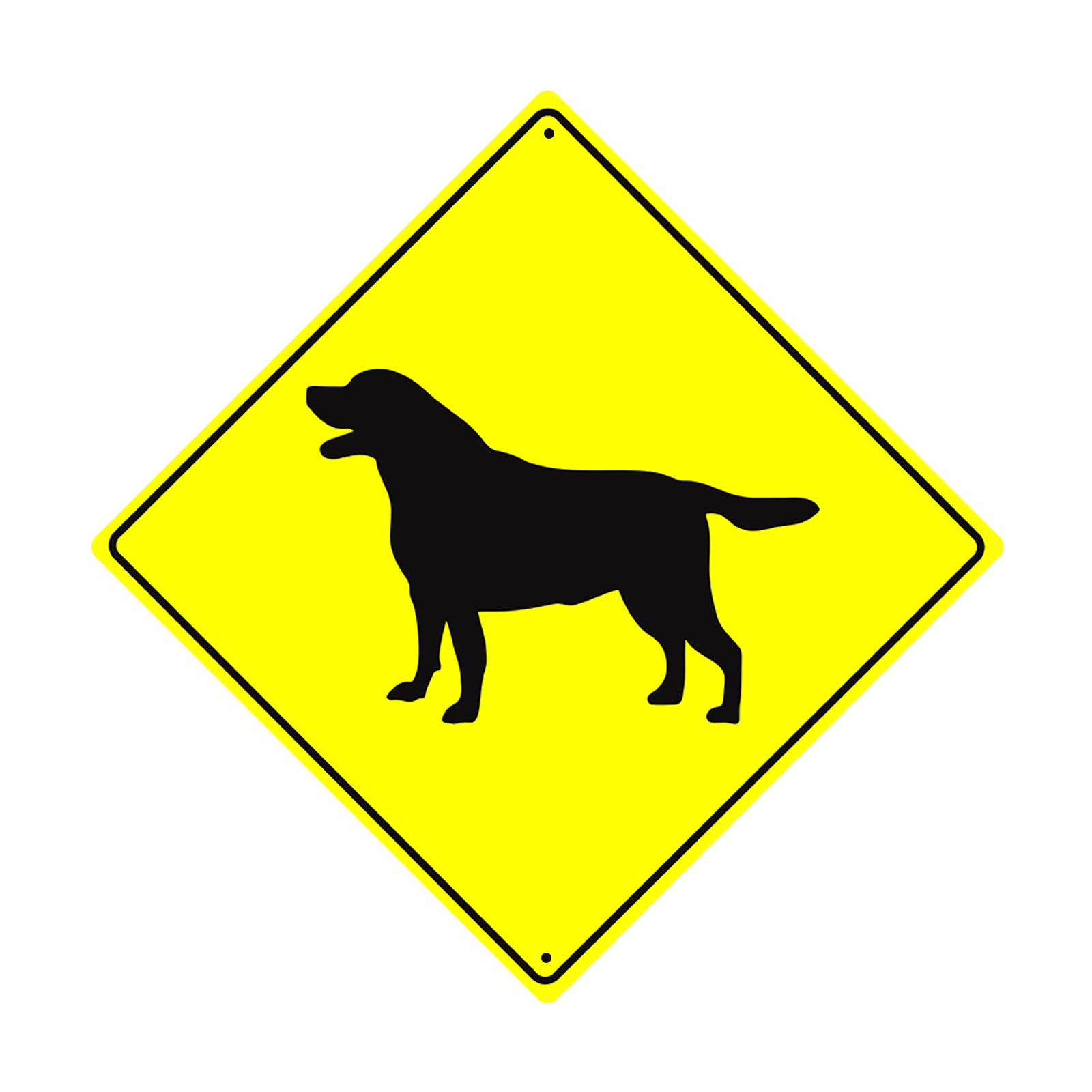 Black Lab Crossing | Yellow Diamond Sign - Sign Fever
